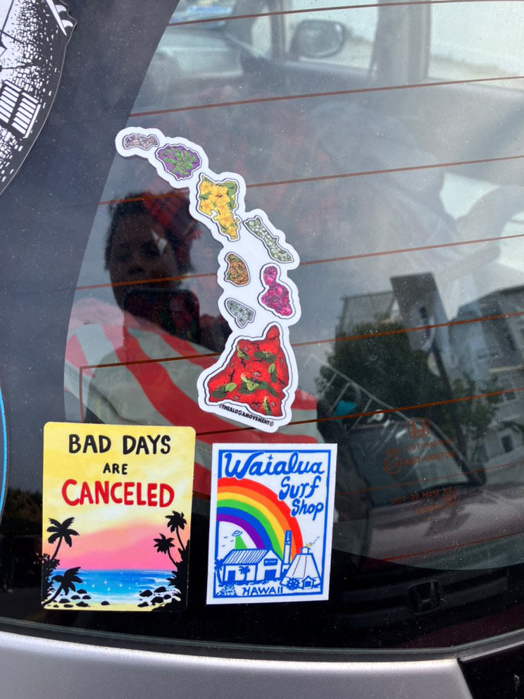 Hawaiian Islands Pua 5" Sticker – 'IWA Surf Co. x H ICON808