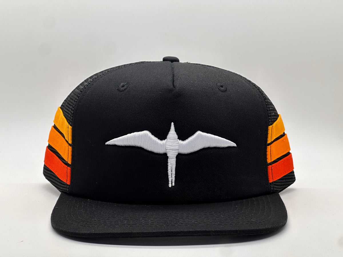 'IWA Black Retro Stripes Snapback (White Embroidery) – 'IWA Surf Co. x ...